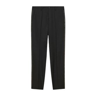 Patrizia Pepe Homme, Pantalons, Noir, Taille: S Pantalon Noir Slim Fit en Laine