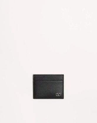 Valentino Garavani Textured Leather Card Case - Black