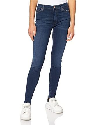 7 For All Mankind Hw Jean Skinny, Bleu (Dark Blue DK), W29/L30 (Taille Fabricant: 29) Femme