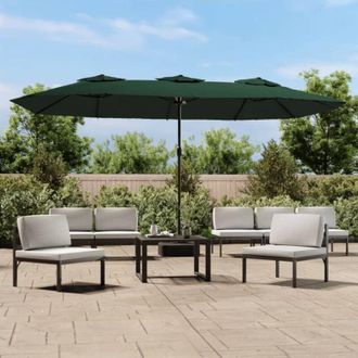 vidaXL Furniture Limited - Parasol &agrave; double t&ecirc;te vert 449x265 cm