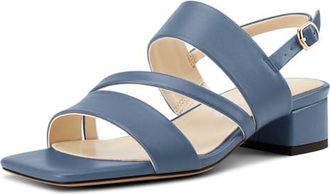 Castamere Femmes Slingback Bas Bloc Chunky Talon Heel Ouvert Carr&eacute; Bout Dress Sandales D&eacute;contract&eacute; Bureau &Eacute;t&eacute; Chaussures 3.5 CM Heels Bleu Denim 37 EU