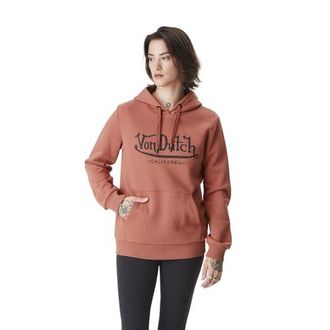 Von Dutch Sweat Femme Oversize, Sweat &agrave; Capuche Femme Basic, Confortable et Doux, Rouge Taille S