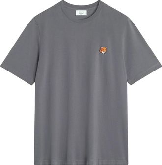 Maison Kitsuné Homme, Tops, Gris, Taille: XL Fox Head Regular Tee Shirt