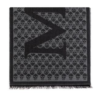 Alexander McQueen Schal mit einem markanten Totenkopf Motiv - - Accessories - Herren - Schwarzk - ONE SIZE