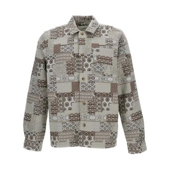 Les Deux Homme, Vestes, Multicolore, Taille: L Jacquard Shirt Jacket