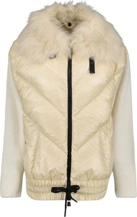 Moncler Femme, Vestes, Beige, Taille: 40 FR Veste bi-matière pour femme