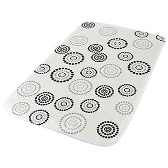 MSV Badeteppich Punkte aus Mikrofaser 45x75cm, Mehrfarbig, 45 x 75 x 15 cm