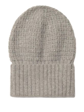 Fabiana Filippi bonnet &agrave; ornements en sequins - Gris