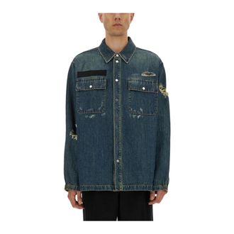 Helmut Lang Homme, Chemises, Bleu, Taille: XL Chemise Uniforme en Denim