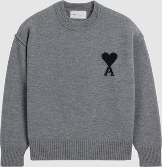 Ami Pull Ami De Coeur Gris Cendre Chine Noir