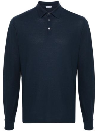 Zanone Poloshirt aus gef&auml;rbter Baumwolle - Blau