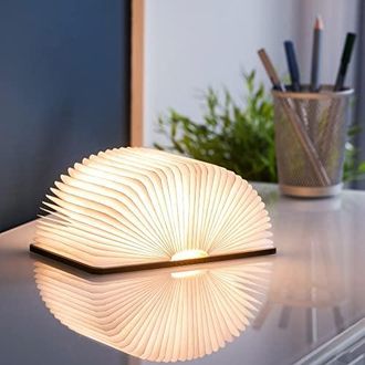 gingko Mini Lampe de Lecture Intelligente en Bois Naturel - Noyer