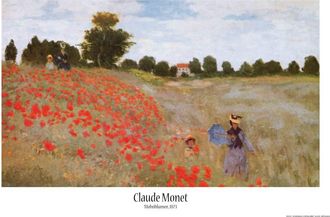 1art1 Claude Monet Poster Mohnblumen, 1873 Plakat | Bild 91x61 cm
