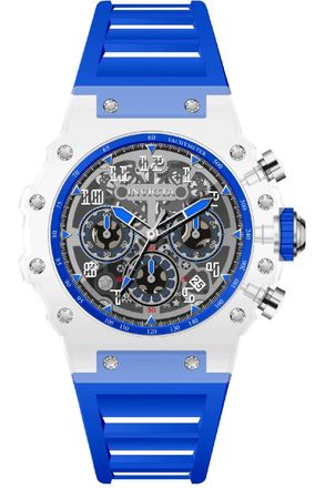 Invicta Racing 69678 Herrenuhr - Quarzwerk - Acryl mit silbernem Zifferblatt - 43 mm