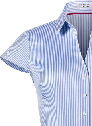 Vincenzo Boretti Klassische Bluse leicht tailliert Kurzarm