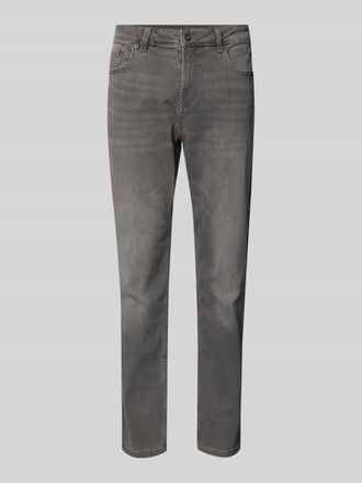 Review Bequeme Slim Fit Jeans in grauer Waschung und Five-Pocket-Design