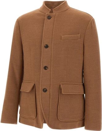 Eleventy Homme, Vestes, Brun, Taille: XL Wool Down Jacket