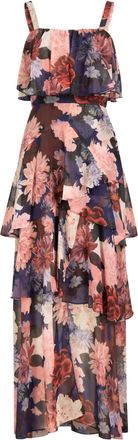 Apart Fashion Damen Chiffonkleid Kleid, Navy-multicolor, 42 EU