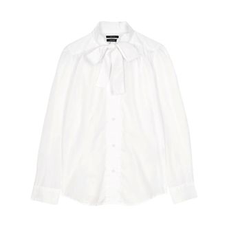 R13 Femme, Blouses et Chemises, Blanc, Taille: 38 FR Chemise Lavalli&egrave;re en Popeline