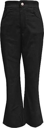 Generic Pantalon en velours c&ocirc;tel&eacute; pour femme, coupe ajust&eacute;e, &eacute;l&eacute;gant, &eacute;vas&eacute;, taille haute, pantalon de loisirs, long, l&eacute;ger, confortable, pantalon de relaxat