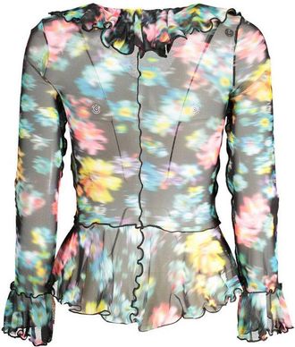 Desigual T-Shirt Stilvolles Damen Langarmshirt Schwarz mit