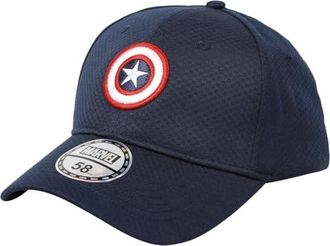 Captain America Logo Unisexe Casquette Bleu fonc&eacute; 100% Polyacrylique