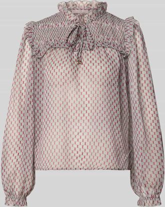 Christian Berg Regular Fit Bluse mit Schn&uuml;rung und R&uuml;schen