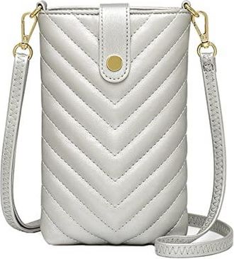 Generic Petit sac à bandoulière vertical et tendance pour femme, sac à bandoulière multifonction pour homme, Argenté., Taille unique