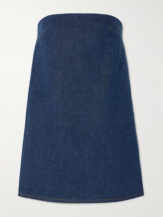 Frame Denim Trägerloses Midi-jeanskleid - Blau