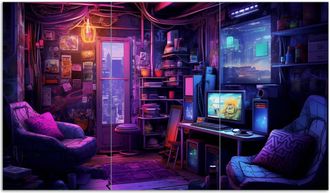 Wallario Herdabdeckplatte/Spritzschutz aus Glas, 3-teilig, 90x52cm mit 13mm hohen Füßen, für Ceran- und Induktionsherde, Spielhöhle