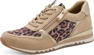 Marco Tozzi Marco Tozzi Damen Sneaker weiches Feel Me Wechselfu&szlig;bett weiches Innenfutter Vegan Modern, beige (Leo BEIGE Comb), 42 EU