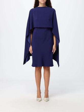 Alberta Ferretti Langer asymmetrischer Satin-Umhang mit kurzen &Auml;rmeln