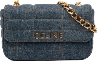 Celine 2022 Matelasse Denim Monochrome Chain shoulder bag - Blau