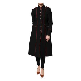 Dolce & Gabbana Schwarzer einreihiger Trenchcoat Mantel - - Coats - Damen - Schwarzk - XS
