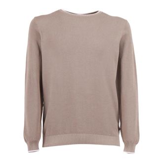 Fedeli Maglia Girocollo - - Knitwear - Herren - Beige - L