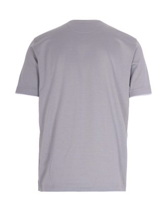 Eleventy Mens Crew-Neck T-Shirt Sugar Light Grey Cotton T-Shirts And Polos