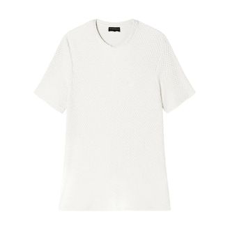 Emporio Armani Homme, Tops, Blanc, Taille: XL T-shirt en jersey bi-&eacute;lastique gaufr&eacute;