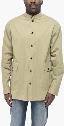Bottega Veneta Lightweight Cotton Overshirt with Patch Pockets size 48