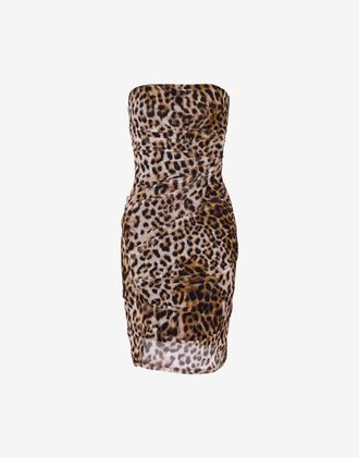 Moschino Robe en maille imprim&eacute;e - Marron