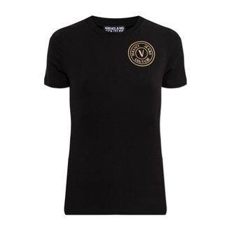 Versace Jeans Couture T-Shirt mit Logo-Print - - Tops - Damen - Schwarzk - S
