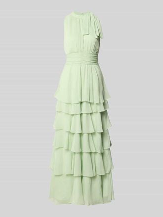 Neo Noir Abendkleid mit Volantsaum Modell MARLI