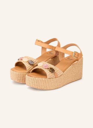 &Egrave; Mia &Egrave; Mia Plateau-Wedges Mit Schmucksteinen beige