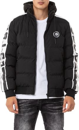 Cipo & Baxx Herren Mantel CM222 Khaki - Stylische Winterjacke im modernen Design mit warmem Innenfutter, abnehmbarer Kapuze und funktionalen Details f&uuml;r kalte Tag