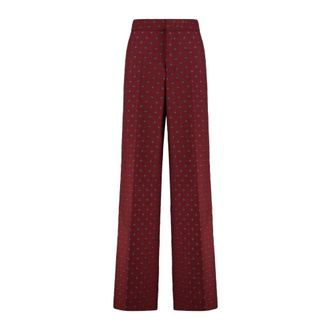 Etro Geometrisch gemusterte Hose mit weitem Bein - - Trousers - Damen - Rot - XS