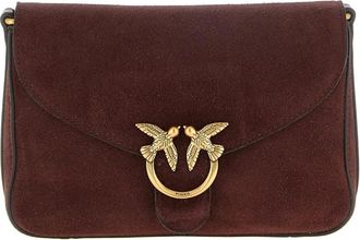 Pinko Love Birds Wildleder Umh&auml;ngetasche - - Bags - Damen - Rot - ONE SIZE