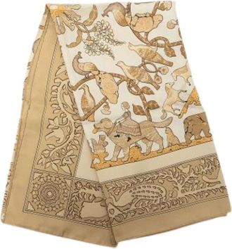 Herm&egrave;s Pre-owned Early America Scarf - - Pre-owned - Damen - Beige - ONE SIZE