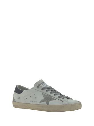 Golden Goose Mens Superstar Sneakers White-Ice-Dark Gray White/ice/dark