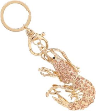 BESPORTBLE Porte-Cl&eacute;s en Alliage Pendentif Crevette Cambarus Orn&eacute; de Cristaux Accessoire Marin D&eacute;coratif L&eacute;ger Ornement pour Cl&eacute;s et Paquet Pr&eacute;sent Original pour