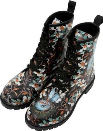 Dogo Femme Cuir Vegan Noir Bottes Longues - Are You Lost Motif