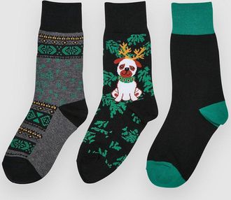 Urban Classics Christmas Dog 3-Pack Chaussettes &agrave; motifs